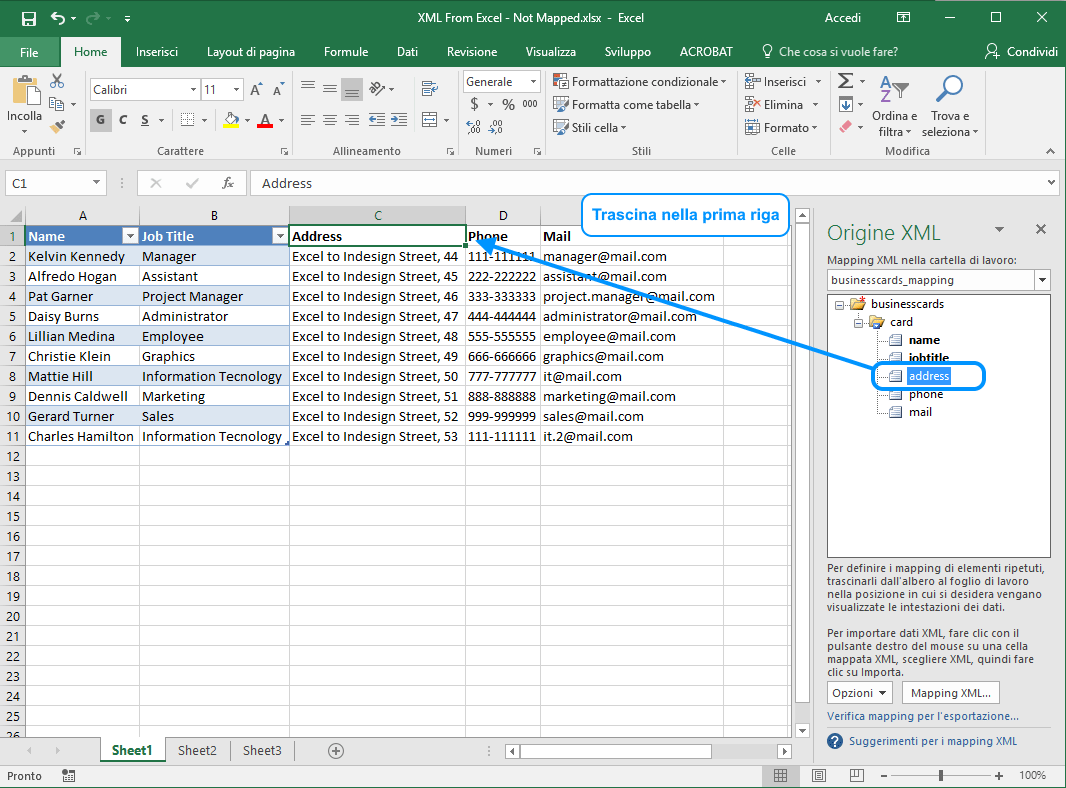 Esportare un file XML da Excel - Pagination.com